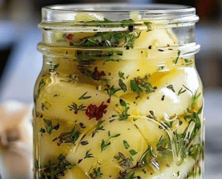 Marinated Cheese with Herbs and Garlic in a Mason Jar - Easy Recipes Life