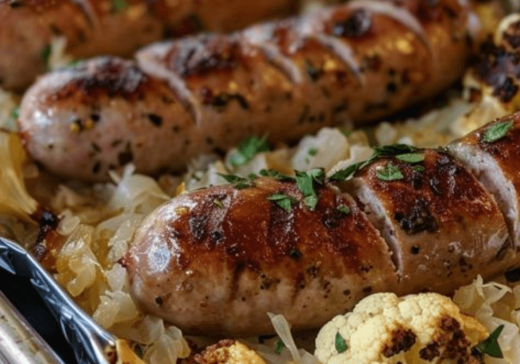 Low Carb Bratwurst with Sauerkraut and Cauliflower Recipe - Easy ...