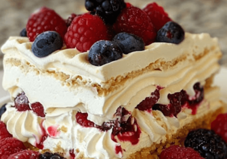 Lemon-Berry Ritz Icebox Cake Recipe - Easy Recipes Life