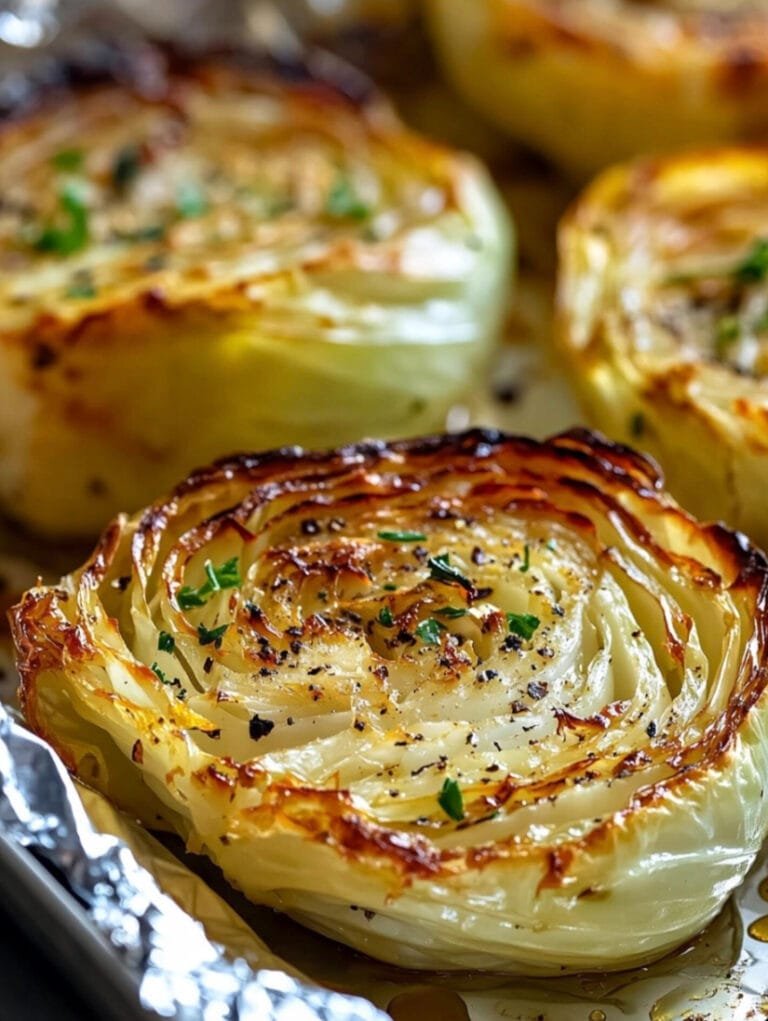Garlic Parmesan Cabbage Steaks with Lemon Butter - Easy Recipes Life