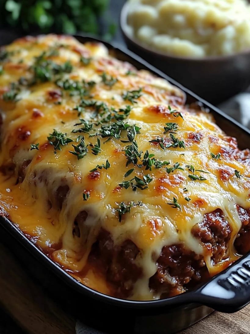 Meatloaf with Mashed Potatoes and Cheese - Easy Recipes Life