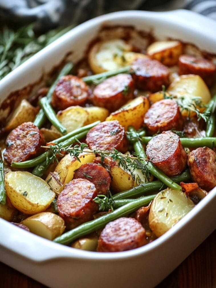 Sausage Green Bean Potato Casserole - Easy Recipes Life