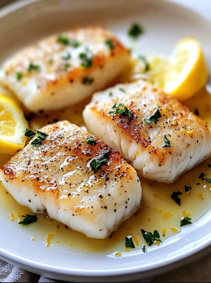 Pan Fried Cod with Lemon Butter Sauce - Easy Recipes Life