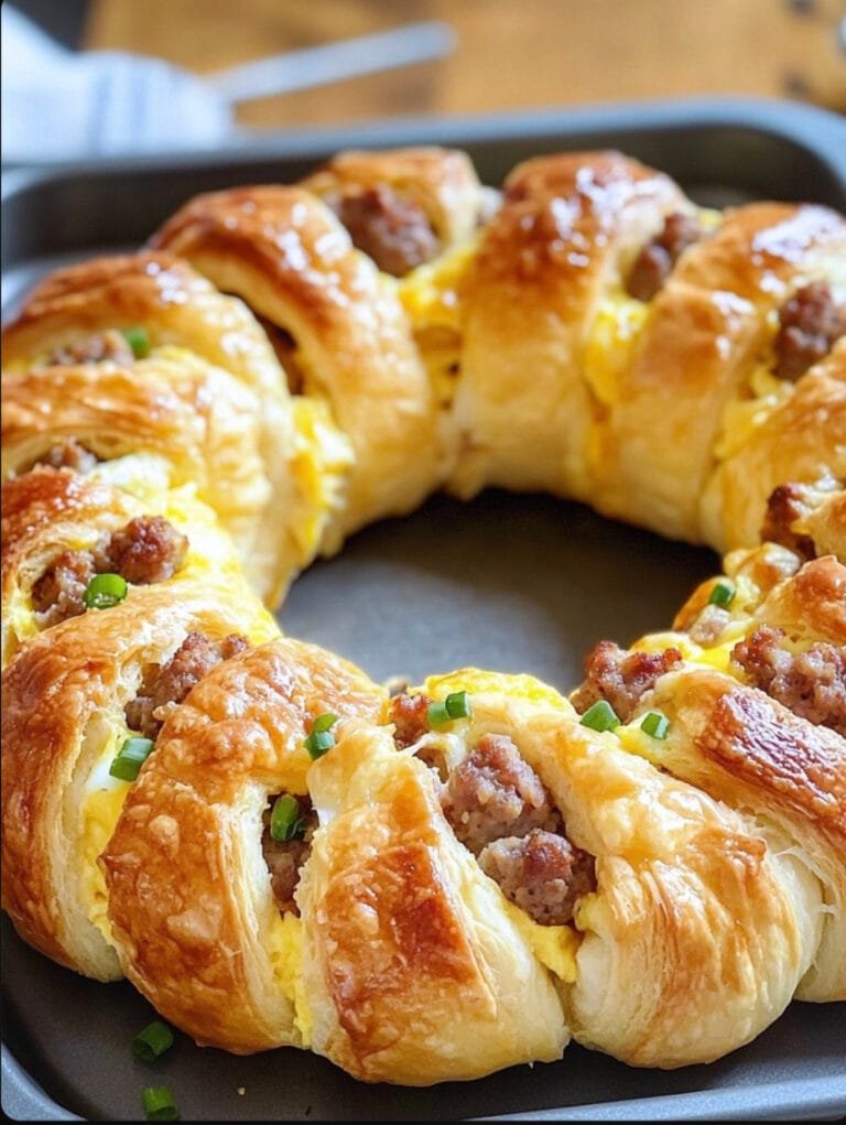 Sausage and Cheese Crescent Rings - Easy Recipes Life