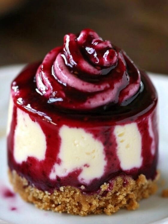 Berry Swirl Cheesecake Bites Recipe - Easy Recipes Life