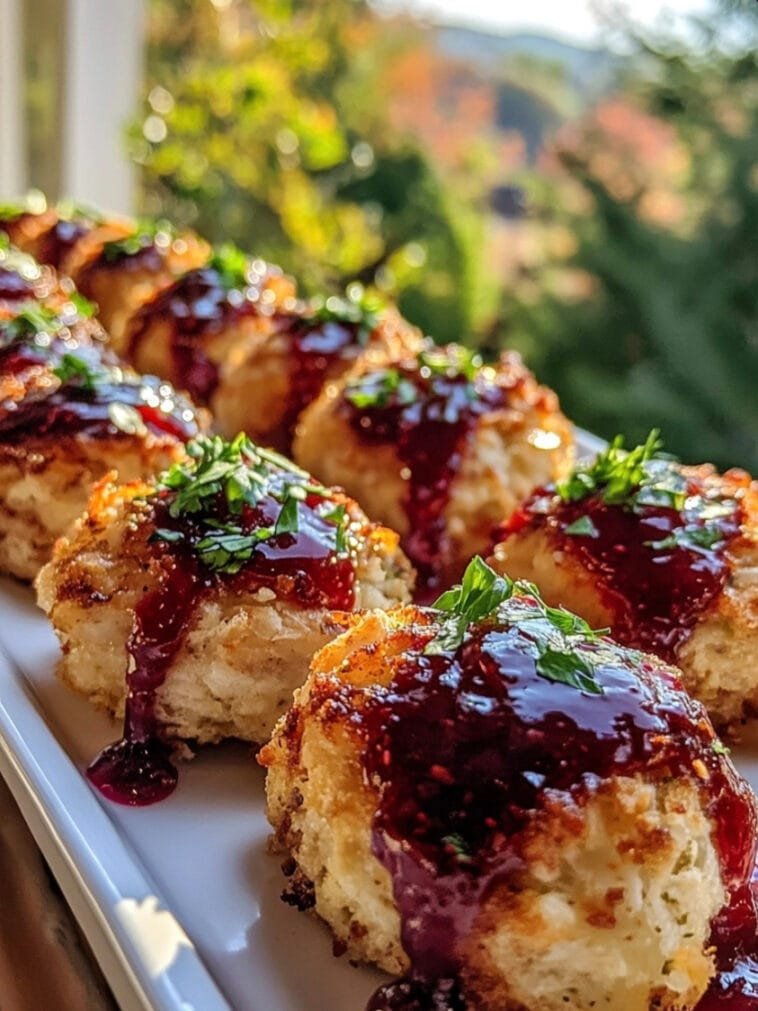 Cranberry Turkey Parmesan Stuffing Balls - Easy Recipes Life