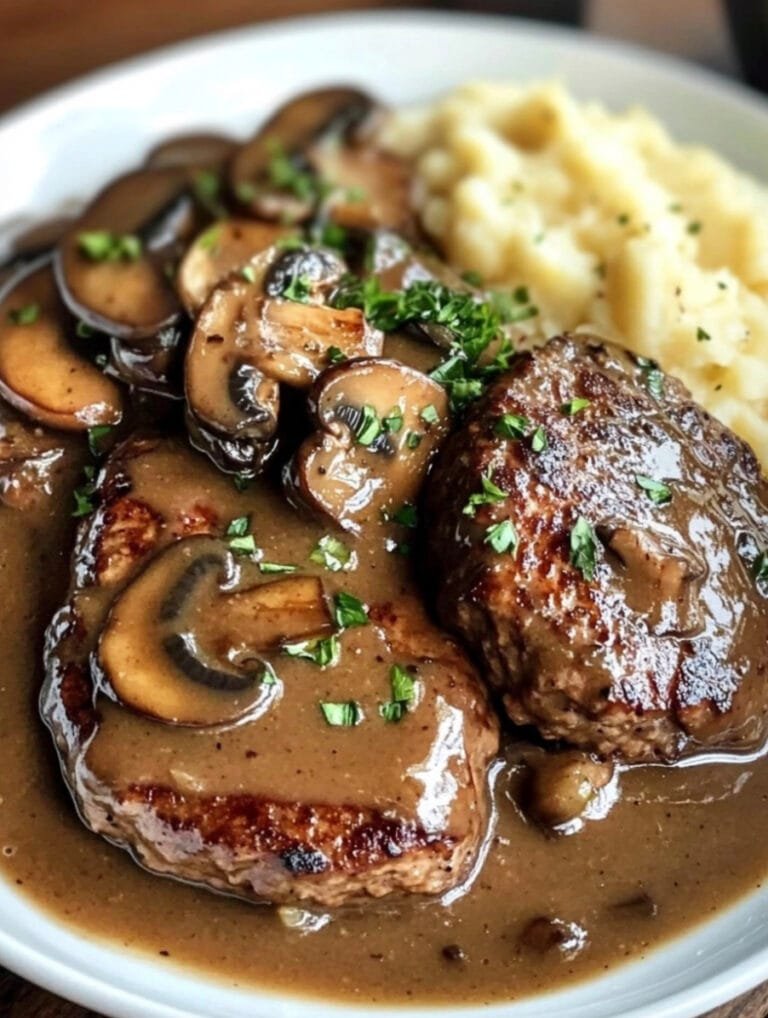 Salisbury Steak with Garlic Mashed Potatoes - Easy Recipes Life