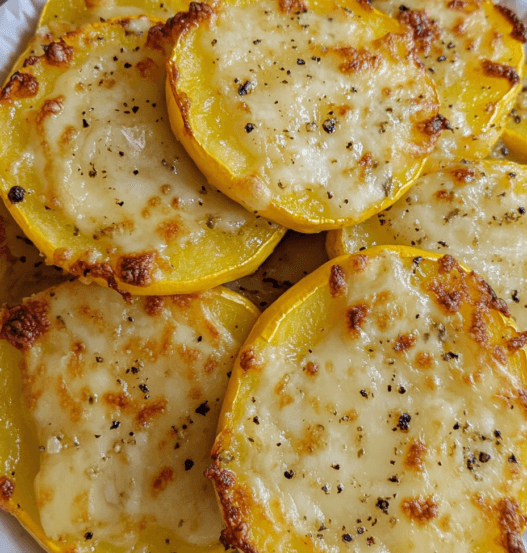 Cheesy Baked Squash Rounds - Easy Recipes Life