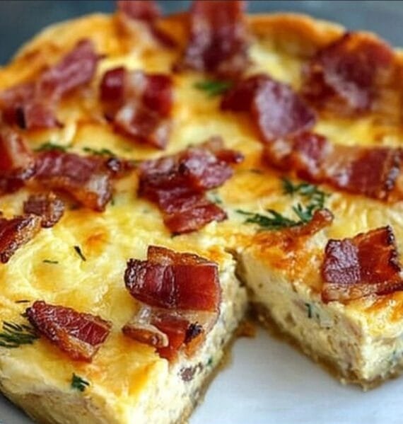 BACON AND CHEESE CRUSTLESS QUICHE - Easy Recipes Life