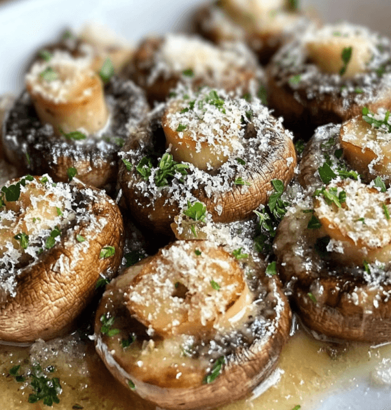 Creamy Parmesan Garlic Mushrooms - Easy Recipes Life