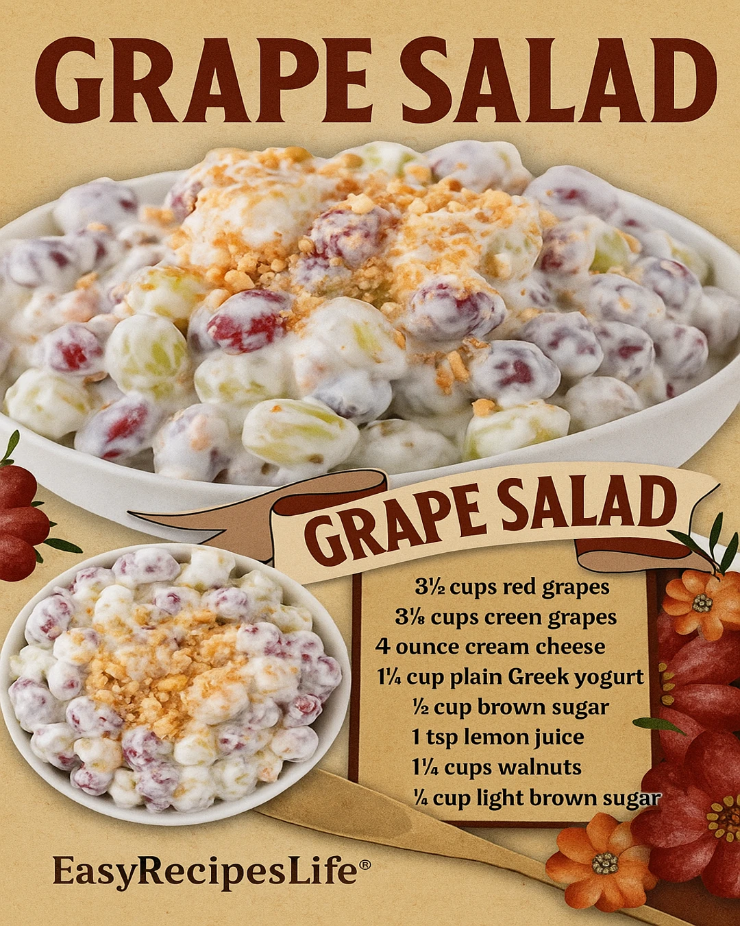 Easy GRAPE SALAD - Easy Recipes Life