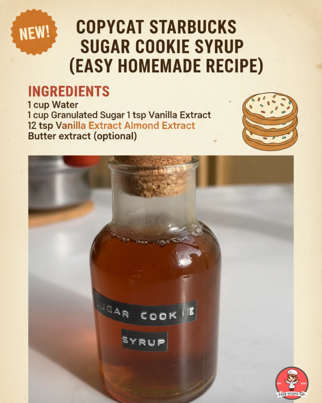 Copycat Starbucks Sugar Cookie Syrup (Easy Homemade Recipe) - Easy ...